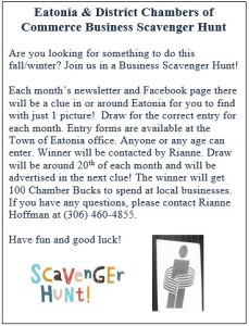 Business Scavenger Hunt – Town of Eatonia