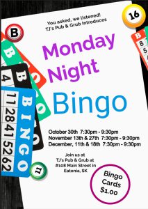 Monday Bingo – Town of Eatonia